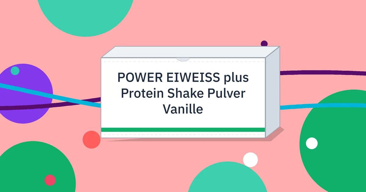 Symbolbild: Packung mit der Aufschrift POWER EIWEISS plus Protein Shake Pulver Vanille (PZN 20165973) – Verfügbarkeit und Bezug in Apotheken in Frankfurt am Main
