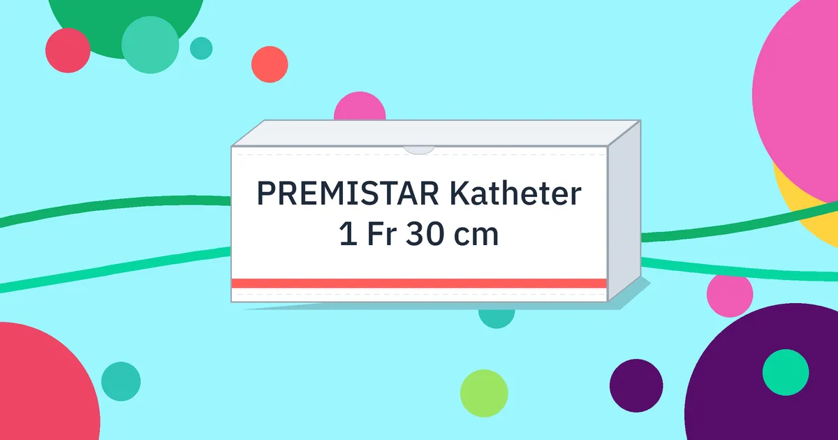 Symbolbild: Packung mit der Aufschrift PREMISTAR Katheter 1 Fr 30 cm (PZN 07131811) – Verfügbarkeit und Bezug in Apotheken in Frankfurt am Main