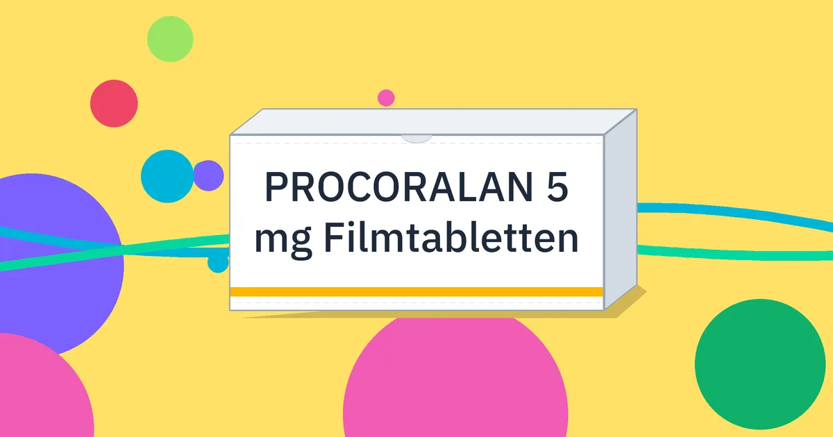 Symbolbild: Packung mit der Aufschrift PROCORALAN 5 mg Filmtabletten (PZN 10321082) – Verfügbarkeit und Bezug in Apotheken in Frankfurt am Main