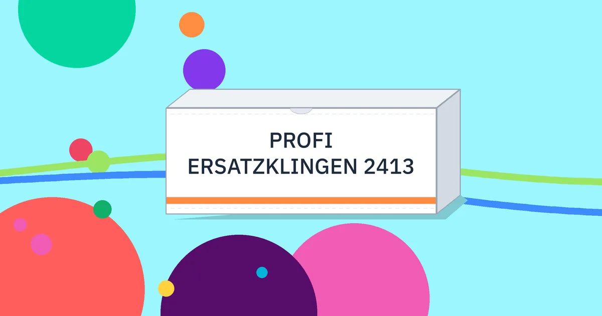 Symbolbild: Packung mit der Aufschrift PROFI ERSATZKLINGEN 2413 (PZN 00705775) – Verfügbarkeit und Bezug in Apotheken in Frankfurt am Main