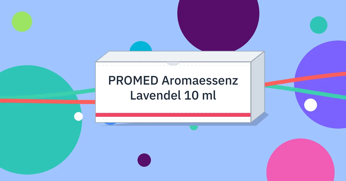 Symbolbild: Packung mit der Aufschrift PROMED Aromaessenz Lavendel 10 ml (PZN 11528603) – Verfügbarkeit und Bezug in Apotheken in Frankfurt am Main