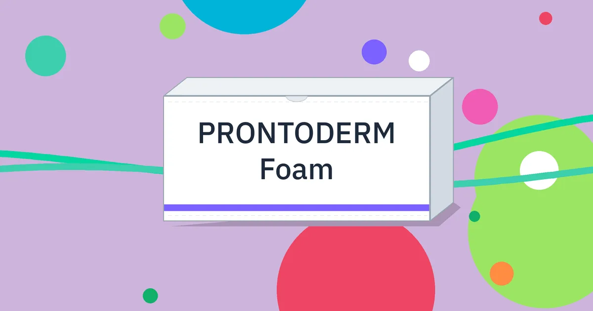 Symbolbild: Packung mit der Aufschrift PRONTODERM Foam (PZN 20550582) – Verfügbarkeit und Bezug in Apotheken in Frankfurt am Main
