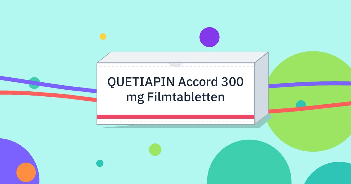 Symbolbild: Packung mit der Aufschrift QUETIAPIN Accord 300 mg Filmtabletten (PZN 13722901) – Verfügbarkeit und Bezug in Apotheken in Frankfurt am Main