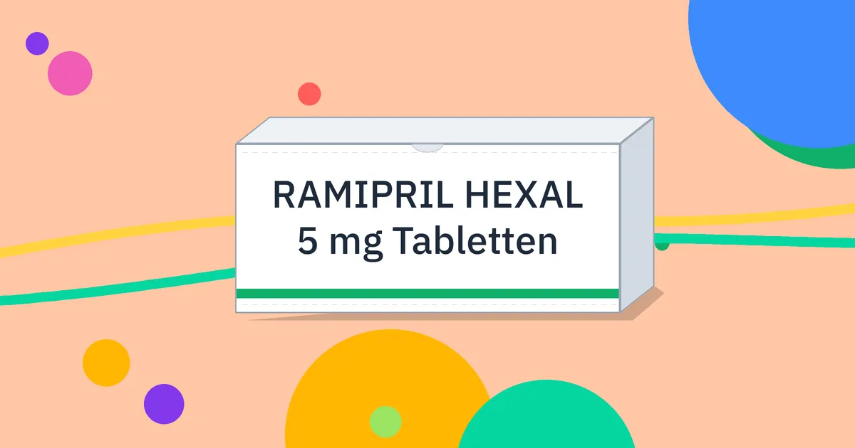 Symbolbild: Packung mit der Aufschrift RAMIPRIL HEXAL 5 mg Tabletten (PZN 00761265) – Verfügbarkeit und Bezug in Apotheken in Frankfurt am Main