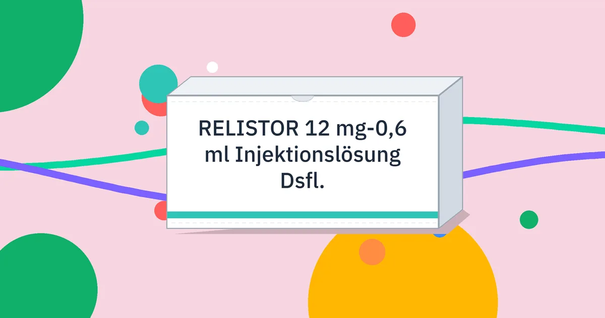 Symbolbild: Packung mit der Aufschrift RELISTOR 12 mg-0,6 ml Injektionslösung Dsfl. (PZN 17888076) – Verfügbarkeit und Bezug in Apotheken in Frankfurt am Main