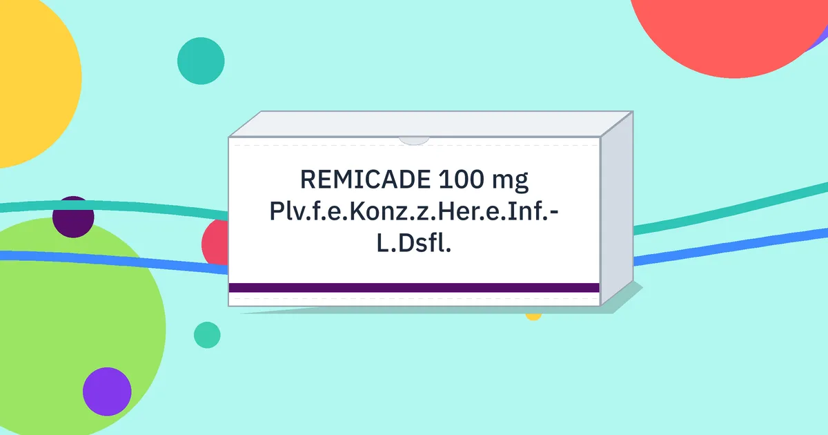 Symbolbild: Packung mit der Aufschrift REMICADE 100 mg Plv.f.e.Konz.z.Her.e.Inf.-L.Dsfl. (PZN 06561403) – Verfügbarkeit und Bezug in Apotheken in Frankfurt am Main
