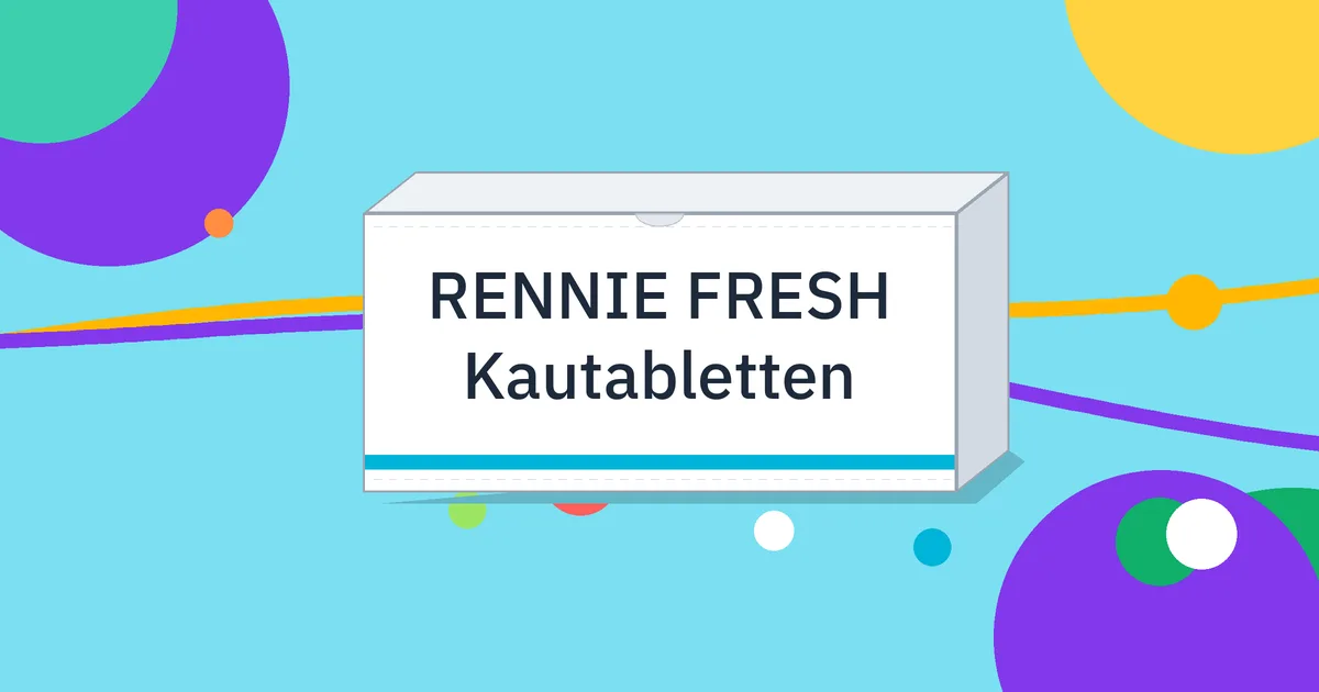 Symbolbild: Packung mit der Aufschrift RENNIE FRESH Kautabletten (PZN 09543481) – Verfügbarkeit und Bezug in Apotheken in Frankfurt am Main