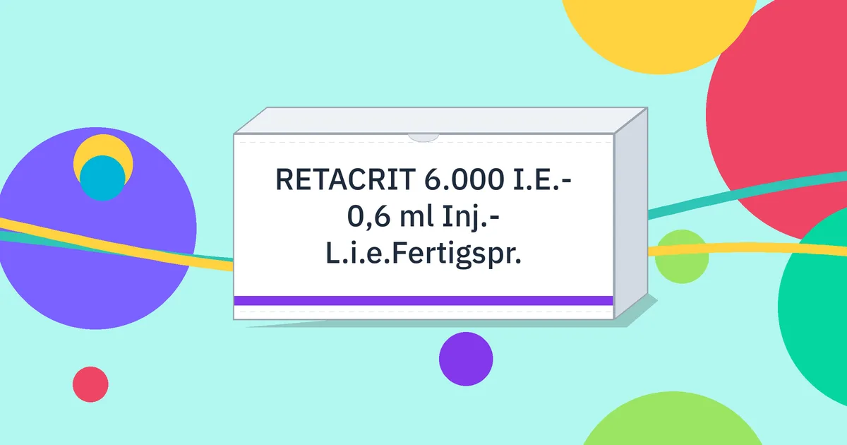 Symbolbild: Packung mit der Aufschrift RETACRIT 6.000 I.E.-0,6 ml Inj.-L.i.e.Fertigspr. (PZN 13892508) – Verfügbarkeit und Bezug in Apotheken in Frankfurt am Main