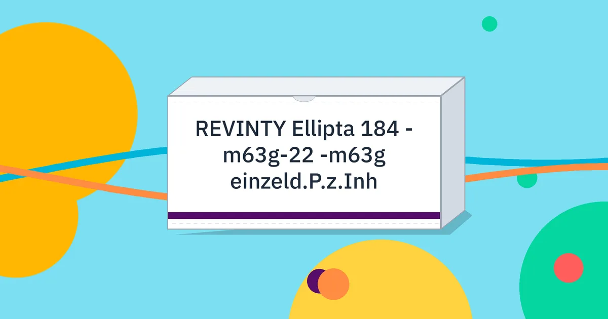 Symbolbild: Packung mit der Aufschrift REVINTY Ellipta 184 -m63g-22 -m63g einzeld.P.z.Inh (PZN 16741307) – Verfügbarkeit und Bezug in Apotheken in Frankfurt am Main