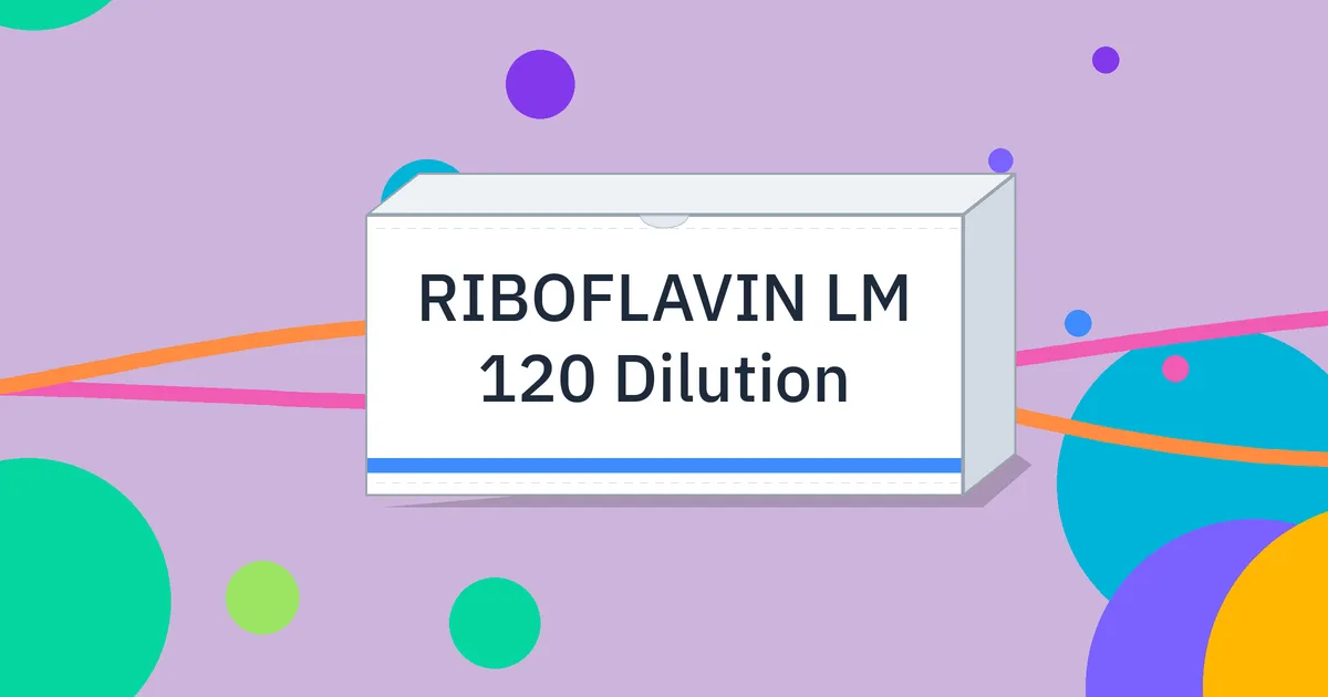 Symbolbild: Packung mit der Aufschrift RIBOFLAVIN LM 120 Dilution (PZN 13054747) – Verfügbarkeit und Bezug in Apotheken in Frankfurt am Main