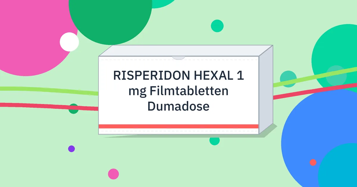 Symbolbild: Packung mit der Aufschrift RISPERIDON HEXAL 1 mg Filmtabletten Dumadose (PZN 17420999) – Verfügbarkeit und Bezug in Apotheken in Frankfurt am Main