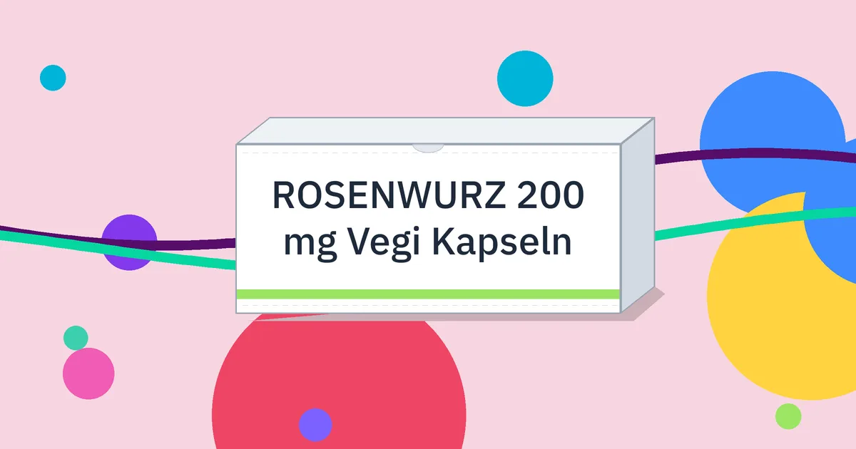 Symbolbild: Packung mit der Aufschrift ROSENWURZ 200 mg Vegi Kapseln (PZN 05033903) – Verfügbarkeit und Bezug in Apotheken in Frankfurt am Main