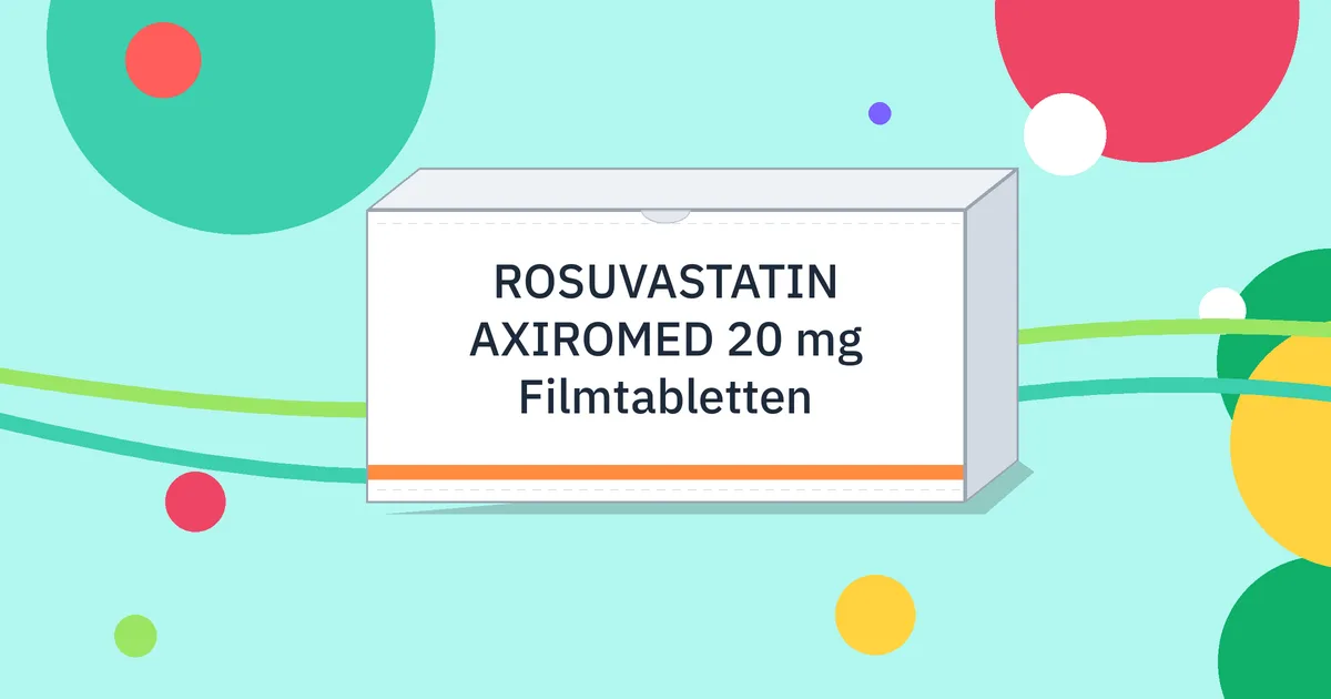 Symbolbild: Packung mit der Aufschrift ROSUVASTATIN AXIROMED 20 mg Filmtabletten (PZN 13705127) – Verfügbarkeit und Bezug in Apotheken in Frankfurt am Main
