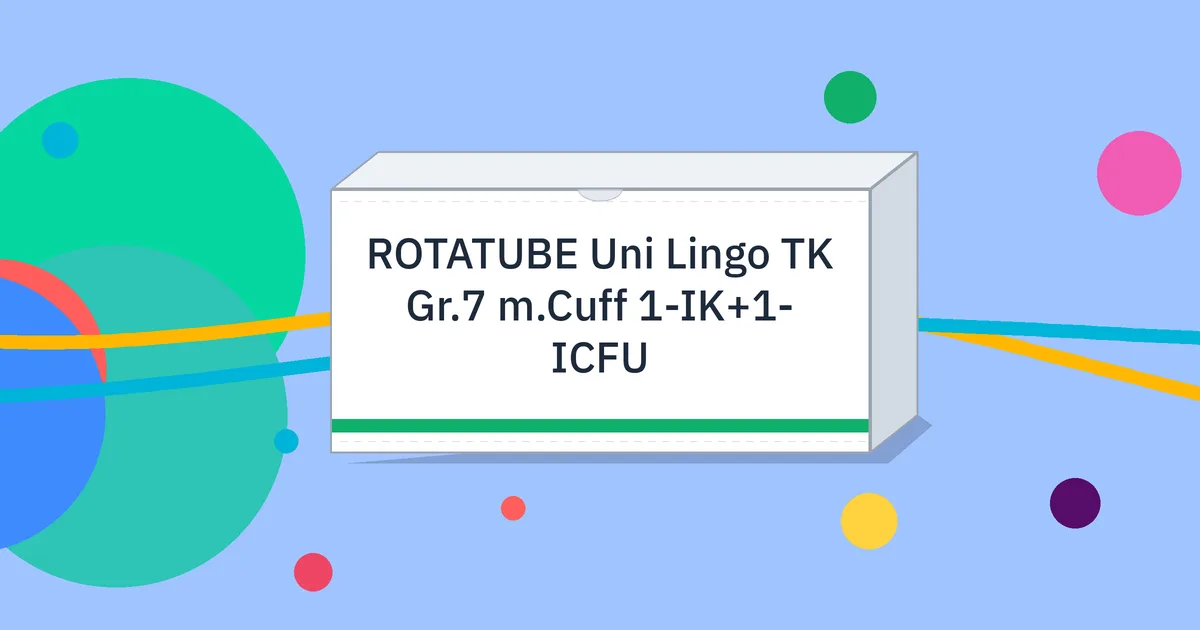 Symbolbild: Packung mit der Aufschrift ROTATUBE Uni Lingo TK Gr.7 m.Cuff 1-IK+1-ICFU (PZN 20925355) – Verfügbarkeit und Bezug in Apotheken in Frankfurt am Main