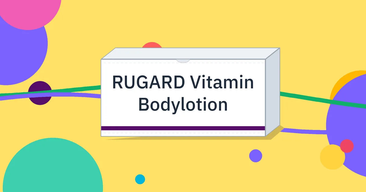Symbolbild: Packung mit der Aufschrift RUGARD Vitamin Bodylotion (PZN 11304619) – Verfügbarkeit und Bezug in Apotheken in Frankfurt am Main