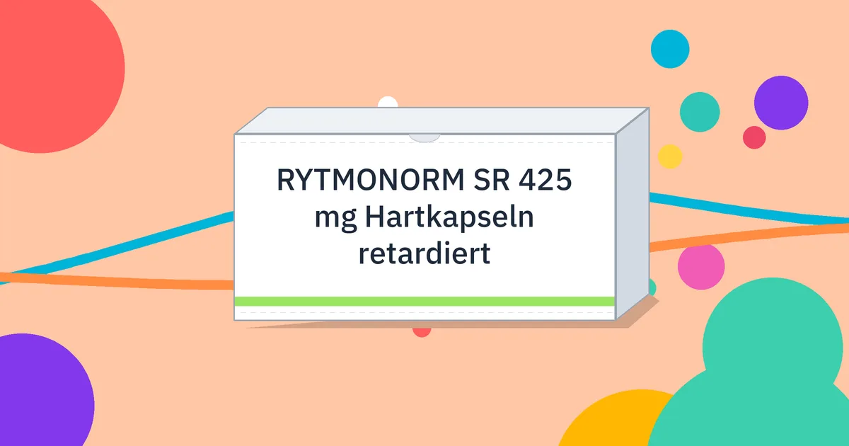 Symbolbild: Packung mit der Aufschrift RYTMONORM SR 425 mg Hartkapseln retardiert (PZN 04678012) – Verfügbarkeit und Bezug in Apotheken in Frankfurt am Main