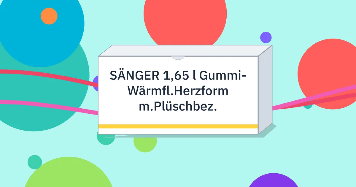 Symbolbild: Packung mit der Aufschrift SÄNGER 1,65 l Gummi-Wärmfl.Herzform m.Plüschbez. (PZN 01314798) – Verfügbarkeit und Bezug in Apotheken in Frankfurt am Main