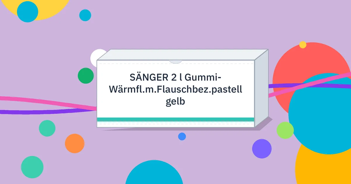 Symbolbild: Packung mit der Aufschrift SÄNGER 2 l Gummi-Wärmfl.m.Flauschbez.pastell gelb (PZN 00773481) – Verfügbarkeit und Bezug in Apotheken in Frankfurt am Main