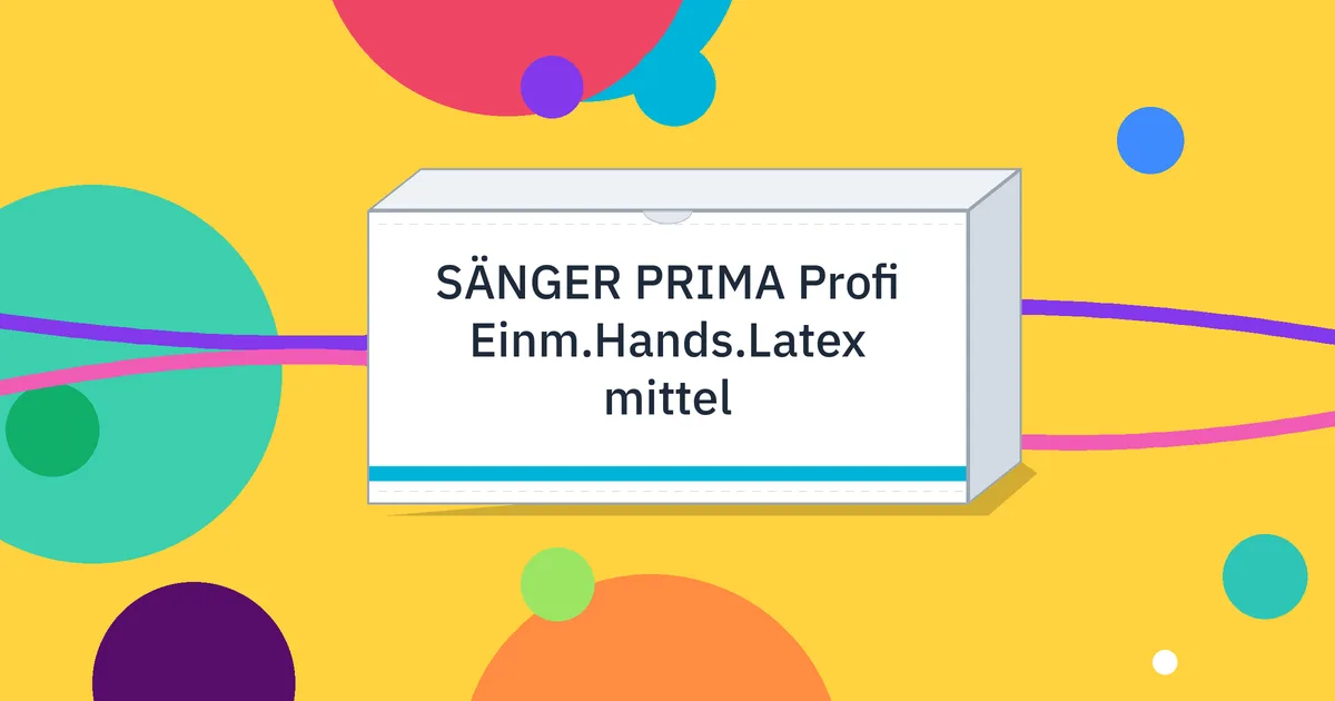 Symbolbild: Packung mit der Aufschrift SÄNGER PRIMA Profi Einm.Hands.Latex mittel (PZN 00289466) – Verfügbarkeit und Bezug in Apotheken in Frankfurt am Main