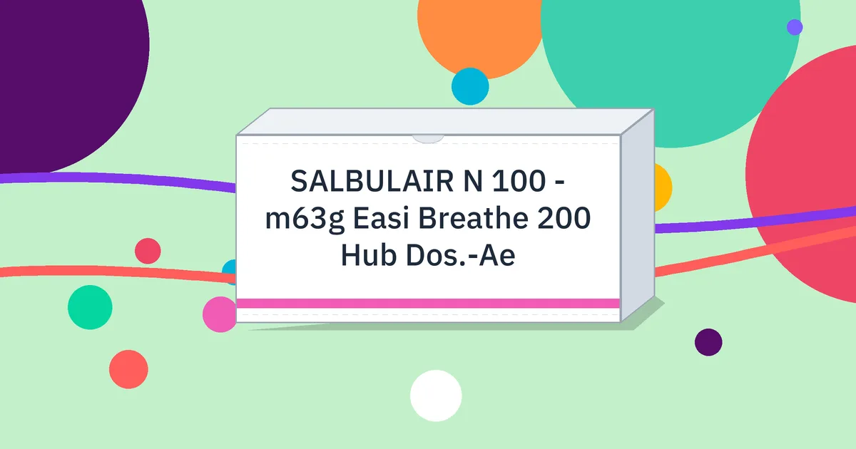 Symbolbild: Packung mit der Aufschrift SALBULAIR N 100 -m63g Easi Breathe 200 Hub Dos.-Ae (PZN 00366221) – Verfügbarkeit und Bezug in Apotheken in Frankfurt am Main