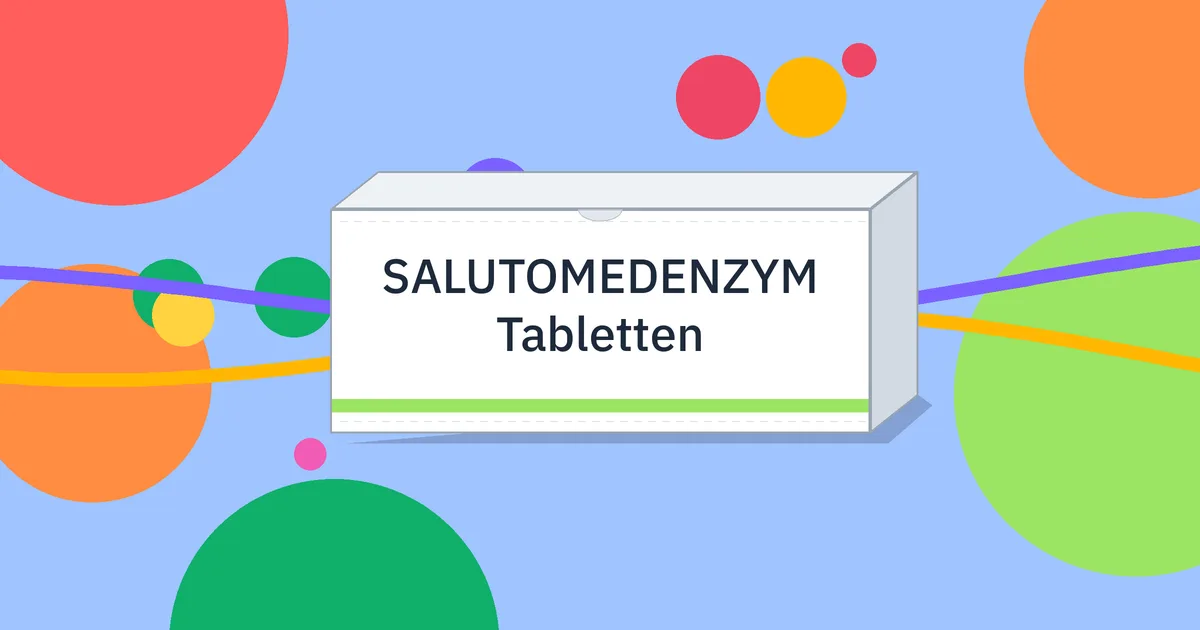Symbolbild: Packung mit der Aufschrift SALUTOMEDENZYM Tabletten (PZN 13583701) – Verfügbarkeit und Bezug in Apotheken in Frankfurt am Main