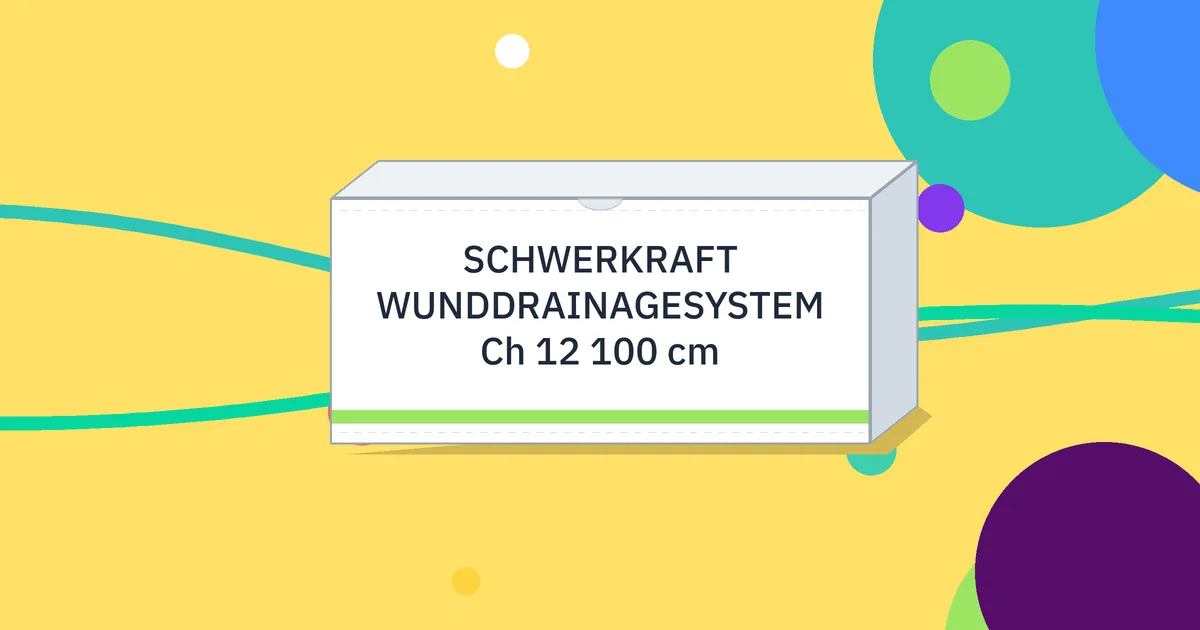 Symbolbild: Packung mit der Aufschrift SCHWERKRAFT WUNDDRAINAGESYSTEM Ch 12 100 cm (PZN 04500797) – Verfügbarkeit und Bezug in Apotheken in Frankfurt am Main