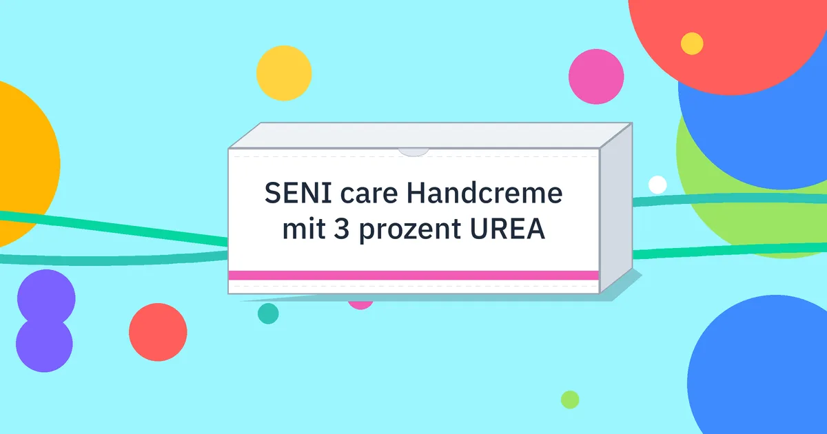 Symbolbild: Packung mit der Aufschrift SENI care Handcreme mit 3 prozent UREA (PZN 15658484) – Verfügbarkeit und Bezug in Apotheken in Frankfurt am Main