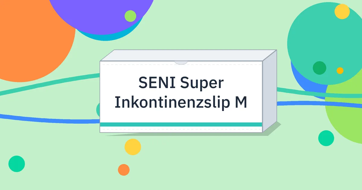 Symbolbild: Packung mit der Aufschrift SENI Super Inkontinenzslip M (PZN 02043031) – Verfügbarkeit und Bezug in Apotheken in Frankfurt am Main