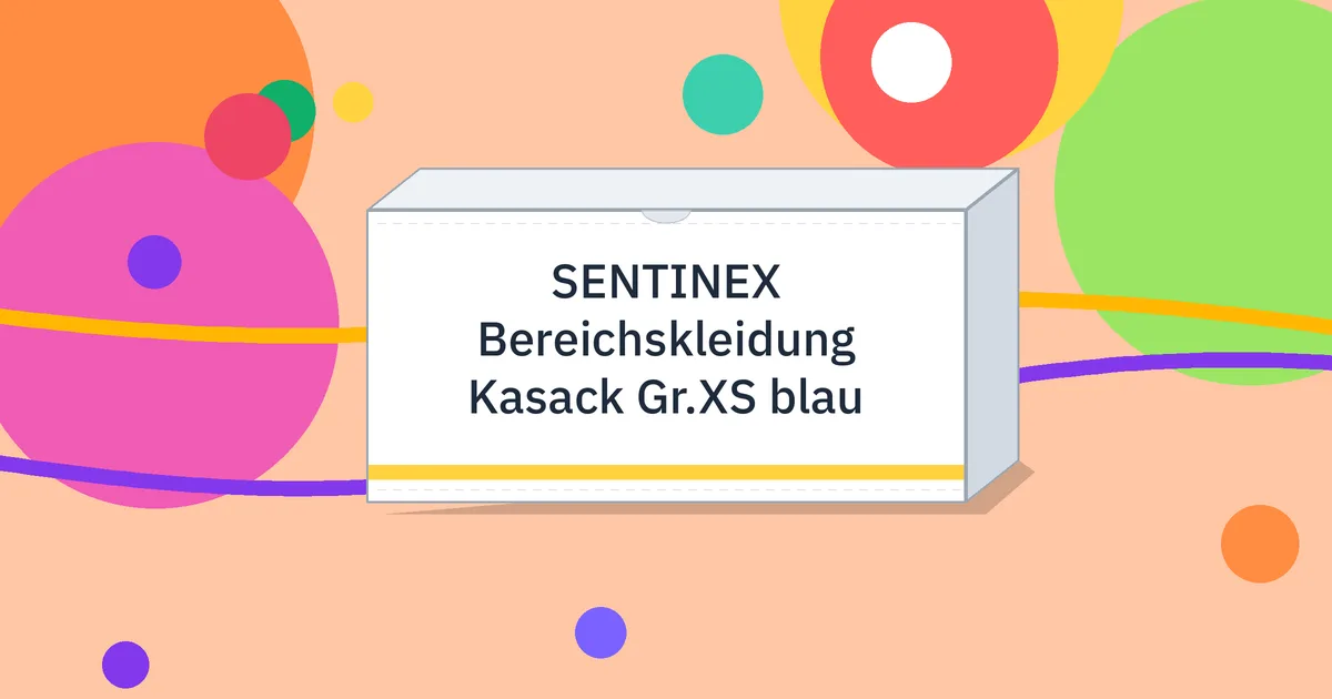 Symbolbild: Packung mit der Aufschrift SENTINEX Bereichskleidung Kasack Gr.XS blau (PZN 09732762) – Verfügbarkeit und Bezug in Apotheken in Frankfurt am Main