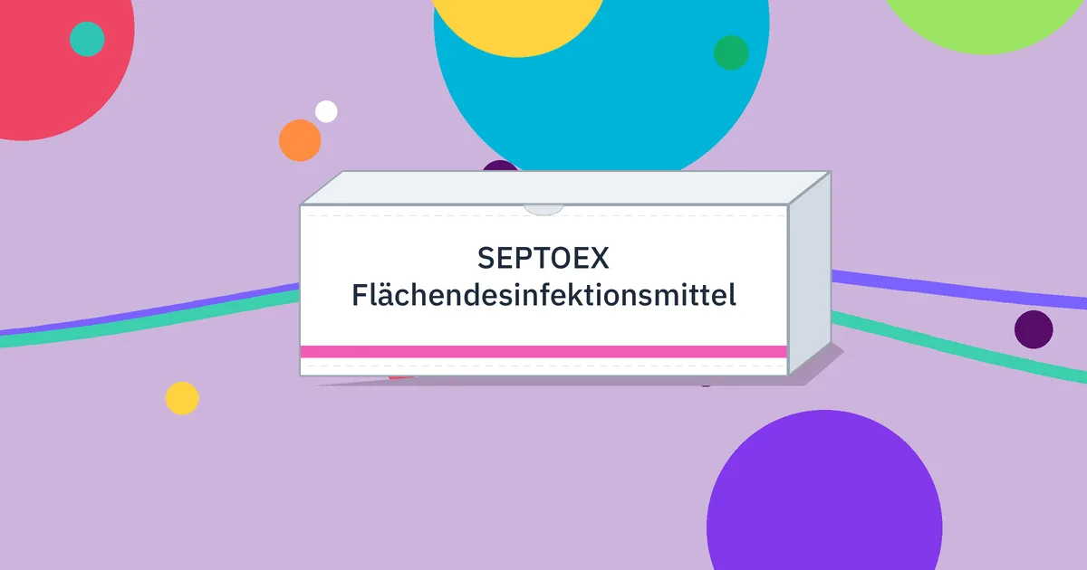 Symbolbild: Packung mit der Aufschrift SEPTOEX Flächendesinfektionsmittel (PZN 16718320) – Verfügbarkeit und Bezug in Apotheken in Frankfurt am Main