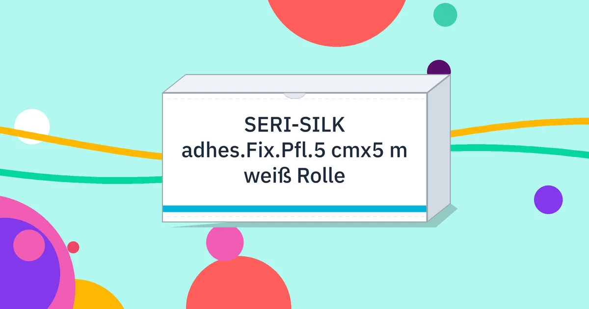 Symbolbild: Packung mit der Aufschrift SERI-SILK adhes.Fix.Pfl.5 cmx5 m weiß Rolle (PZN 20845857) – Verfügbarkeit und Bezug in Apotheken in Frankfurt am Main