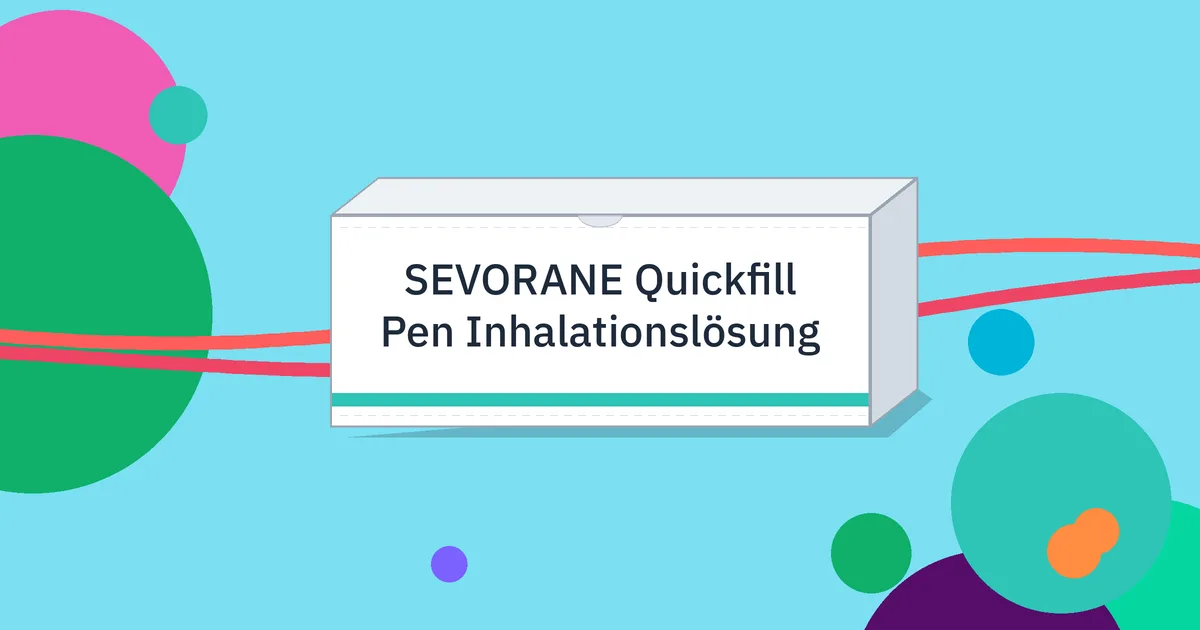 Symbolbild: Packung mit der Aufschrift SEVORANE Quickfill Pen Inhalationslösung (PZN 04024434) – Verfügbarkeit und Bezug in Apotheken in Frankfurt am Main