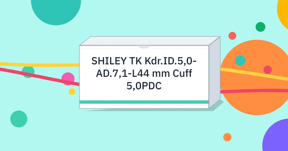 Symbolbild: Packung mit der Aufschrift SHILEY TK Kdr.ID.5,0-AD.7,1-L44 mm Cuff 5,0PDC (PZN 04110145) – Verfügbarkeit und Bezug in Apotheken in Frankfurt am Main