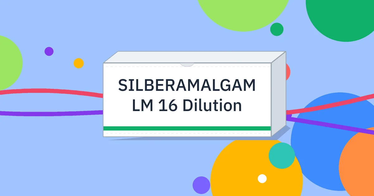 Symbolbild: Packung mit der Aufschrift SILBERAMALGAM LM 16 Dilution (PZN 13189312) – Verfügbarkeit und Bezug in Apotheken in Frankfurt am Main