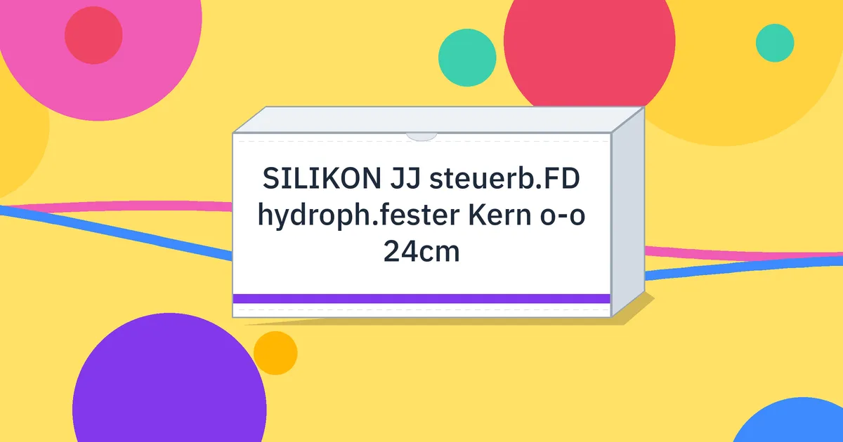 Symbolbild: Packung mit der Aufschrift SILIKON JJ steuerb.FD hydroph.fester Kern o-o 24cm (PZN 17509328) – Verfügbarkeit und Bezug in Apotheken in Frankfurt am Main