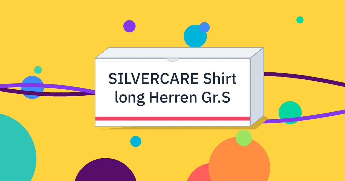 Symbolbild: Packung mit der Aufschrift SILVERCARE Shirt long Herren Gr.S (PZN 01110682) – Verfügbarkeit und Bezug in Apotheken in Frankfurt am Main