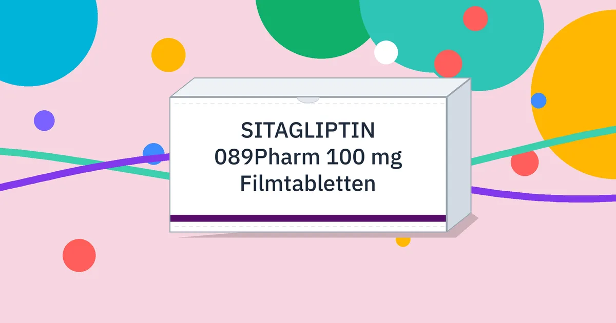 Symbolbild: Packung mit der Aufschrift SITAGLIPTIN 089Pharm 100 mg Filmtabletten (PZN 18456930) – Verfügbarkeit und Bezug in Apotheken in Frankfurt am Main