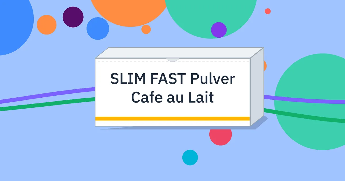 Symbolbild: Packung mit der Aufschrift SLIM FAST Pulver Cafe au Lait (PZN 18825209) – Verfügbarkeit und Bezug in Apotheken in Frankfurt am Main