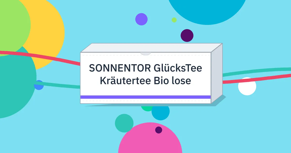 Symbolbild: Packung mit der Aufschrift SONNENTOR GlücksTee Kräutertee Bio lose (PZN 18903688) – Verfügbarkeit und Bezug in Apotheken in Frankfurt am Main