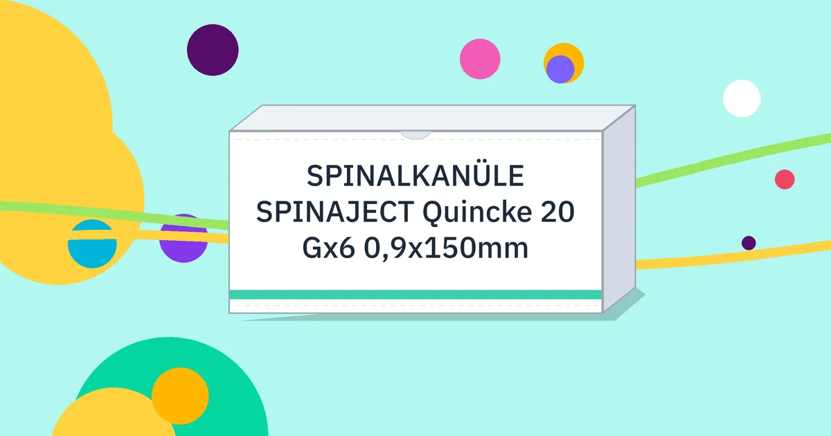 Symbolbild: Packung mit der Aufschrift SPINALKANÜLE SPINAJECT Quincke 20 Gx6 0,9x150mm (PZN 18862908) – Verfügbarkeit und Bezug in Apotheken in Frankfurt am Main