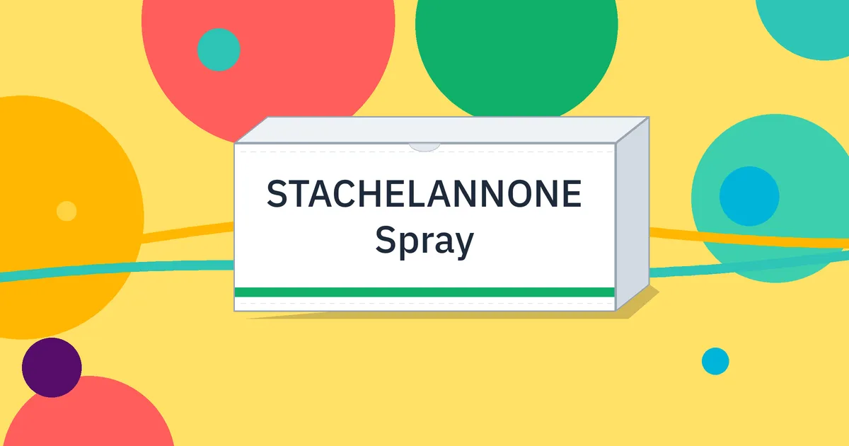 Symbolbild: Packung mit der Aufschrift STACHELANNONE Spray (PZN 18396286) – Verfügbarkeit und Bezug in Apotheken in Frankfurt am Main