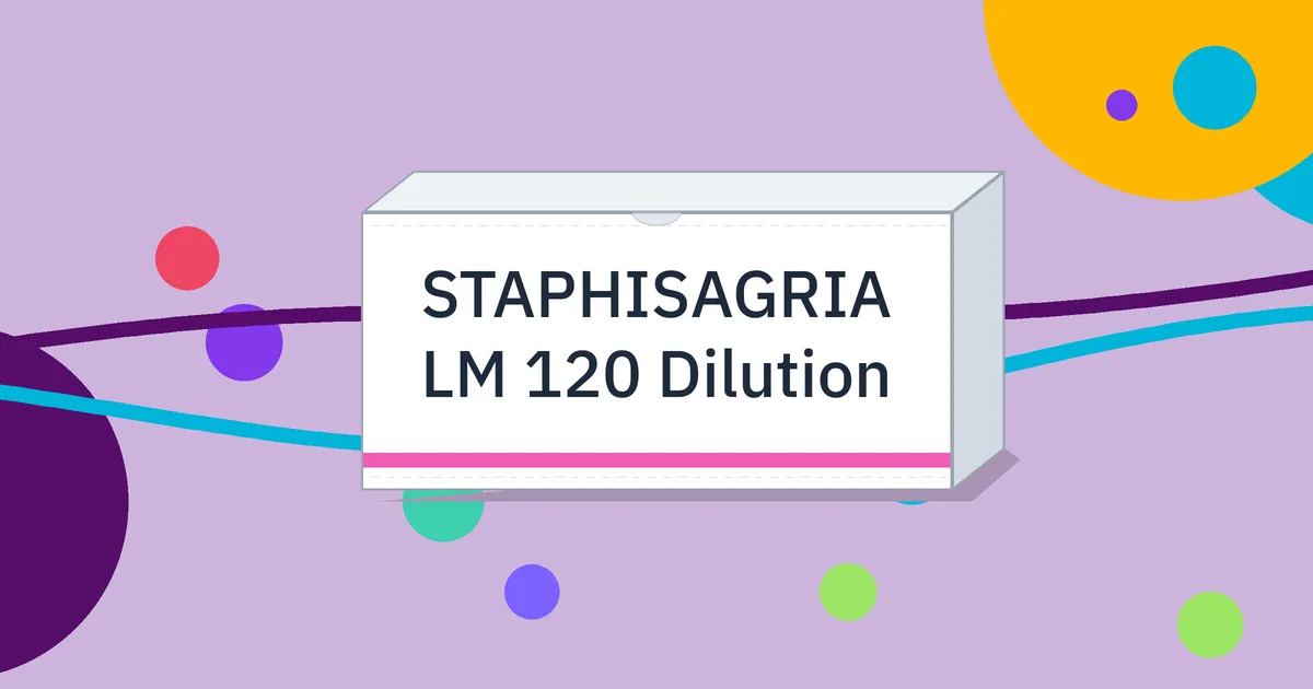 Symbolbild: Packung mit der Aufschrift STAPHISAGRIA LM 120 Dilution (PZN 13199871) – Verfügbarkeit und Bezug in Apotheken in Frankfurt am Main