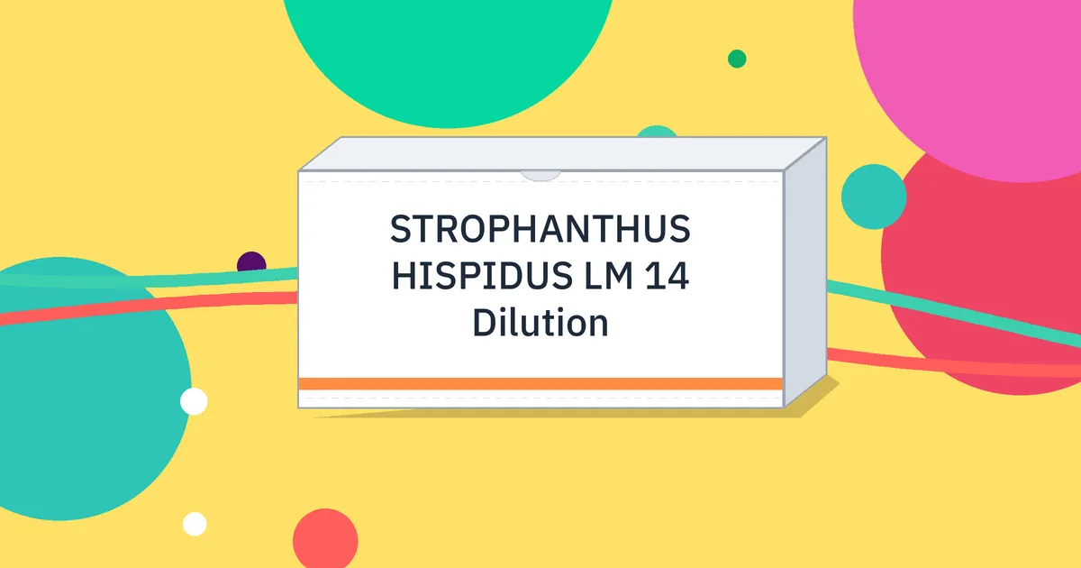 Symbolbild: Packung mit der Aufschrift STROPHANTHUS HISPIDUS LM 14 Dilution (PZN 13205353) – Verfügbarkeit und Bezug in Apotheken in Frankfurt am Main