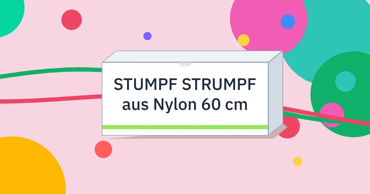 Symbolbild: Packung mit der Aufschrift STUMPF STRUMPF aus Nylon 60 cm (PZN 01978742) – Verfügbarkeit und Bezug in Apotheken in Frankfurt am Main