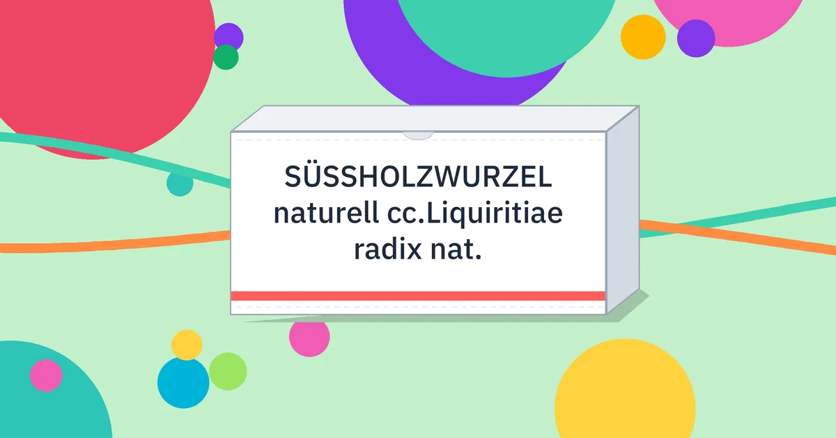 Symbolbild: Packung mit der Aufschrift SÜSSHOLZWURZEL naturell cc.Liquiritiae radix nat. (PZN 20954167) – Verfügbarkeit und Bezug in Apotheken in Frankfurt am Main