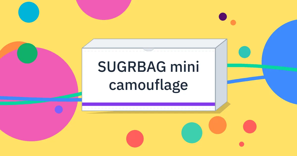 Symbolbild: Packung mit der Aufschrift SUGRBAG mini camouflage (PZN 16749881) – Verfügbarkeit und Bezug in Apotheken in Frankfurt am Main