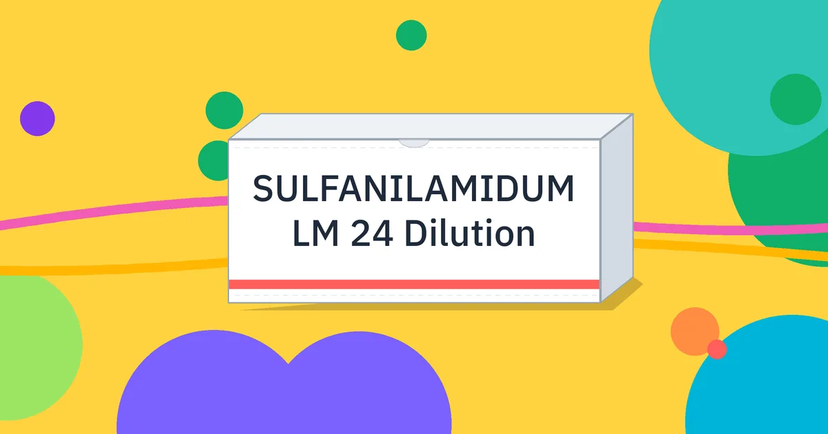 Symbolbild: Packung mit der Aufschrift SULFANILAMIDUM LM 24 Dilution (PZN 13209196) – Verfügbarkeit und Bezug in Apotheken in Frankfurt am Main