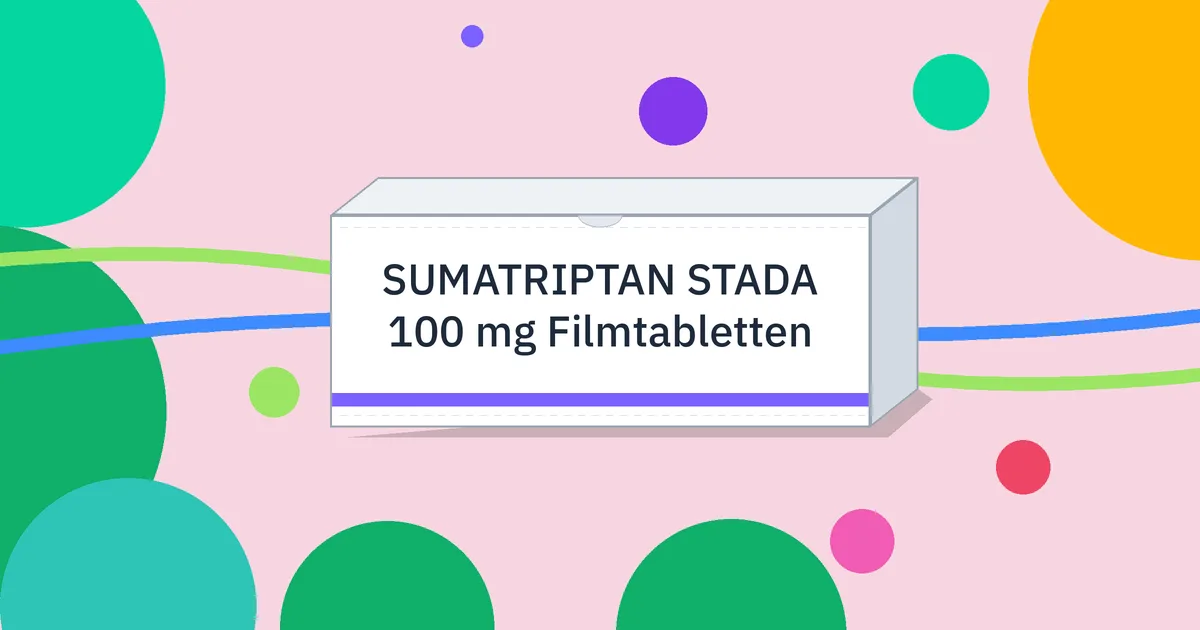 Symbolbild: Packung mit der Aufschrift SUMATRIPTAN STADA 100 mg Filmtabletten (PZN 04874486) – Verfügbarkeit und Bezug in Apotheken in Frankfurt am Main