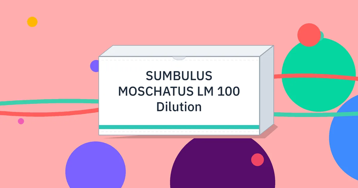 Symbolbild: Packung mit der Aufschrift SUMBULUS MOSCHATUS LM 100 Dilution (PZN 13211081) – Verfügbarkeit und Bezug in Apotheken in Frankfurt am Main