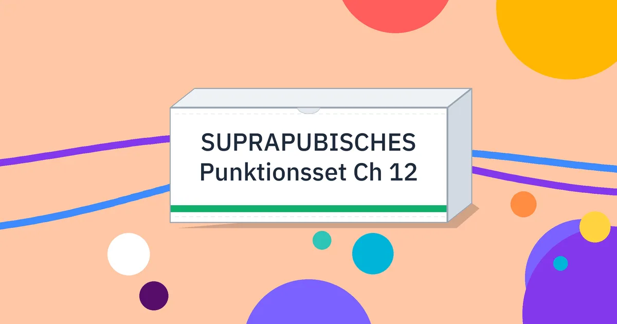 Symbolbild: Packung mit der Aufschrift SUPRAPUBISCHES Punktionsset Ch 12 (PZN 13163494) – Verfügbarkeit und Bezug in Apotheken in Frankfurt am Main